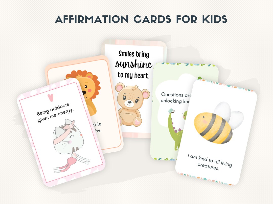 Kids' Self-esteem and Confidence Affirmation Cards - 50-card Pack ...
