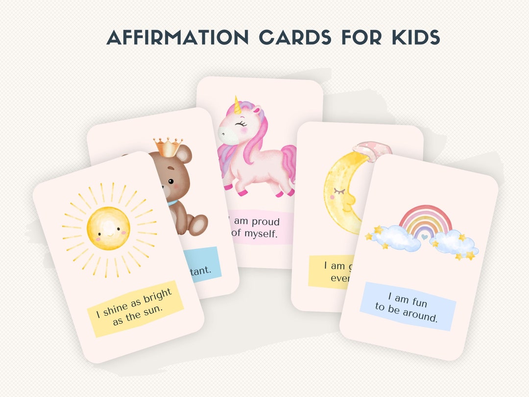 Affirmation Cards for Kids | Unicorn Cards | Rainbow Cards for Kids ...