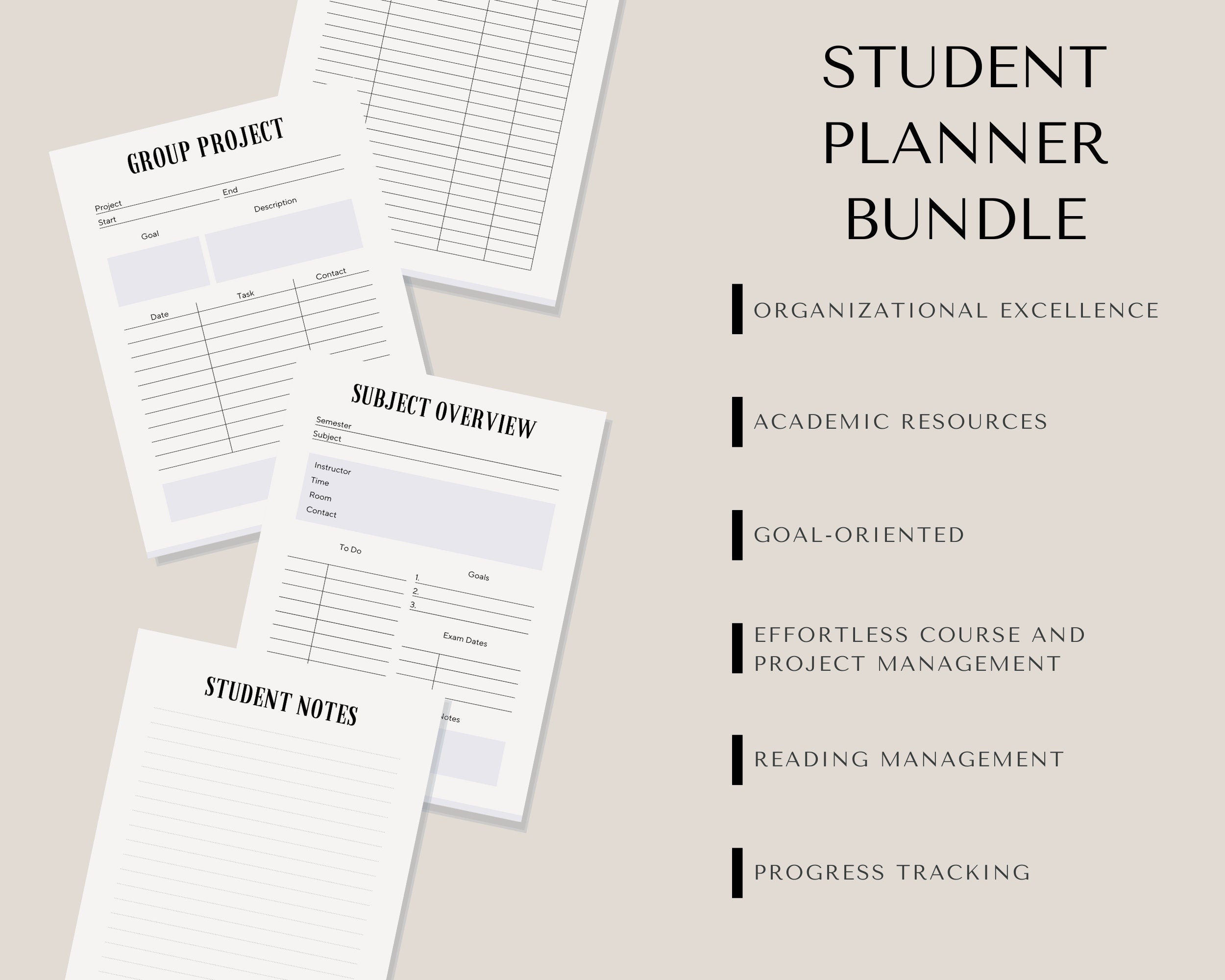 Student Planner Printable Academic Planner Editable College - Etsy