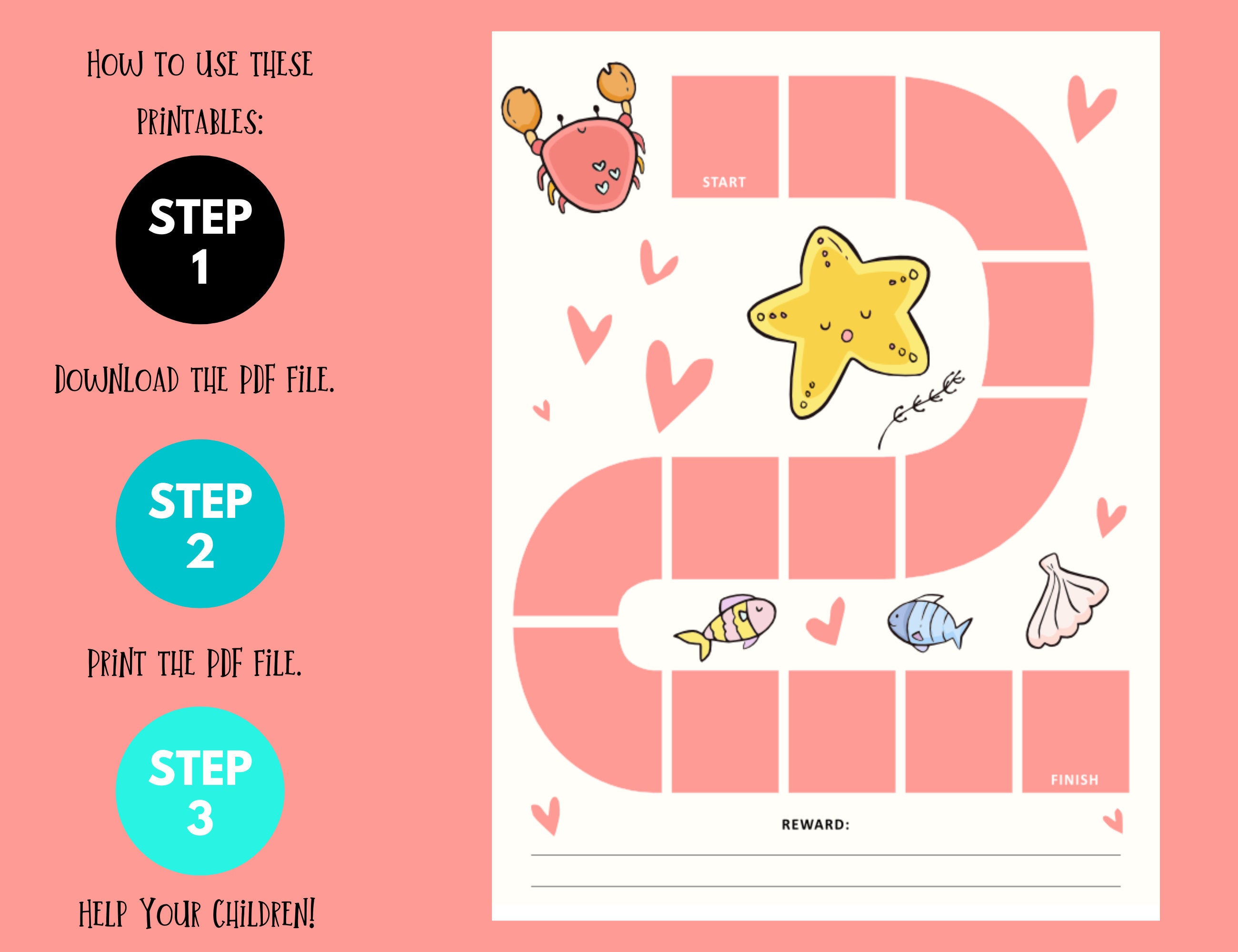 Under the Sea Reward Chart for Kids, Printable Ocean Behavior Chart ...