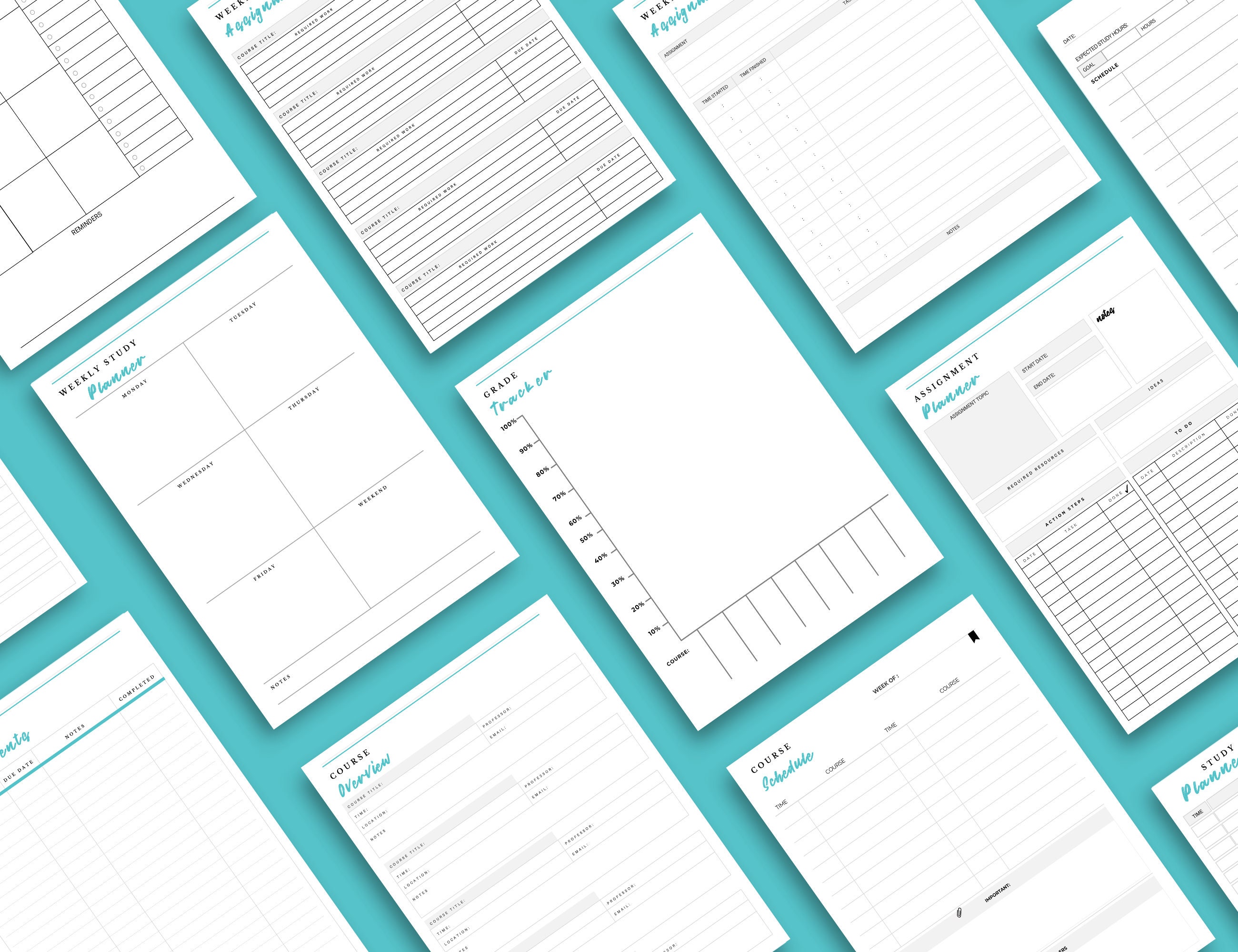 Student Planner Printable Undated Study Plan Bundle - Etsy