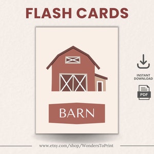 Barnyard Friends Flash Cards | Farm Animals Flash Cards | Preschool ...