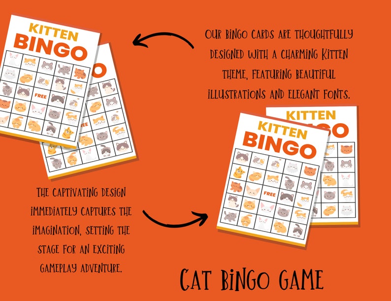 Kitten Bingo Cards, Purrfectly Fun Kitty Cat Activities Gift, Birthday ...