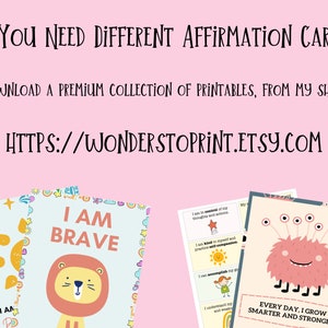 Printable Affirmation Cards for Kids Ages 4-6, Positive, Motivational ...
