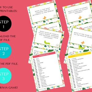 Bugs & Insects Trivia Cards Set, Trivia Game Printable, Trivia Night ...
