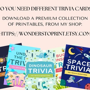 Animal Trivia Cards Set, Trivia Game Printable, Trivia Night, Question ...