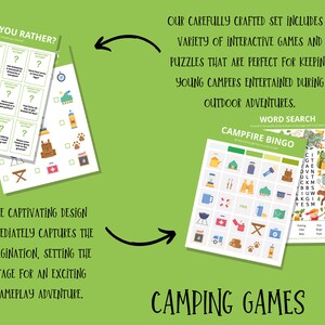 Camping Activities for Kids, Printable Activity Pack, Worksheet Bundle ...