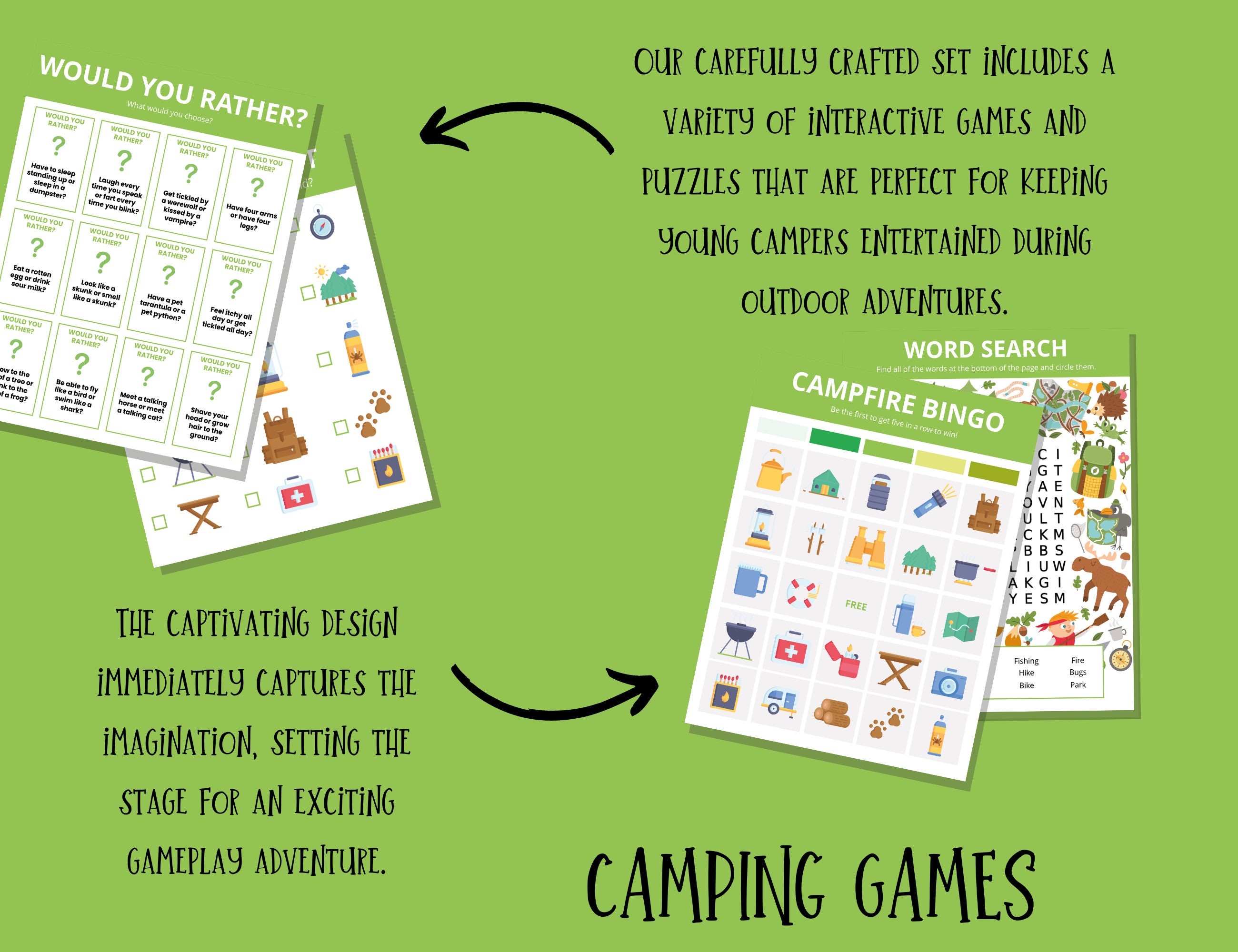 Camping Activities for Kids, Printable Activity Pack, Worksheet Bundle ...
