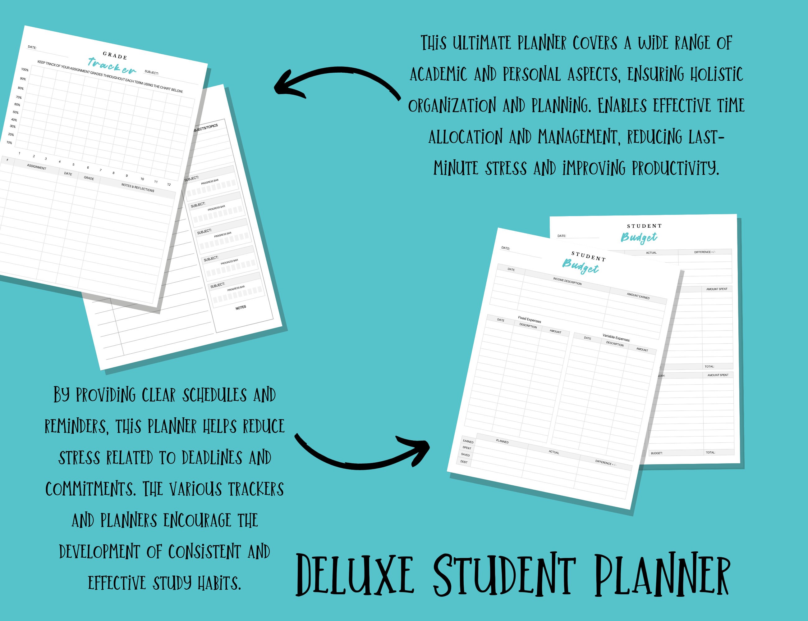 Student Planner Printable Undated Study Plan Bundle - Etsy