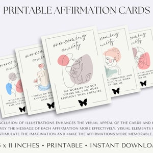 Overcoming Anxiety Affirmation Cards Printable Affirmation - Etsy