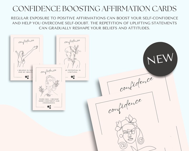 Confidence Boosting Affirmation Cards, Printable Affirmation Card Deck ...