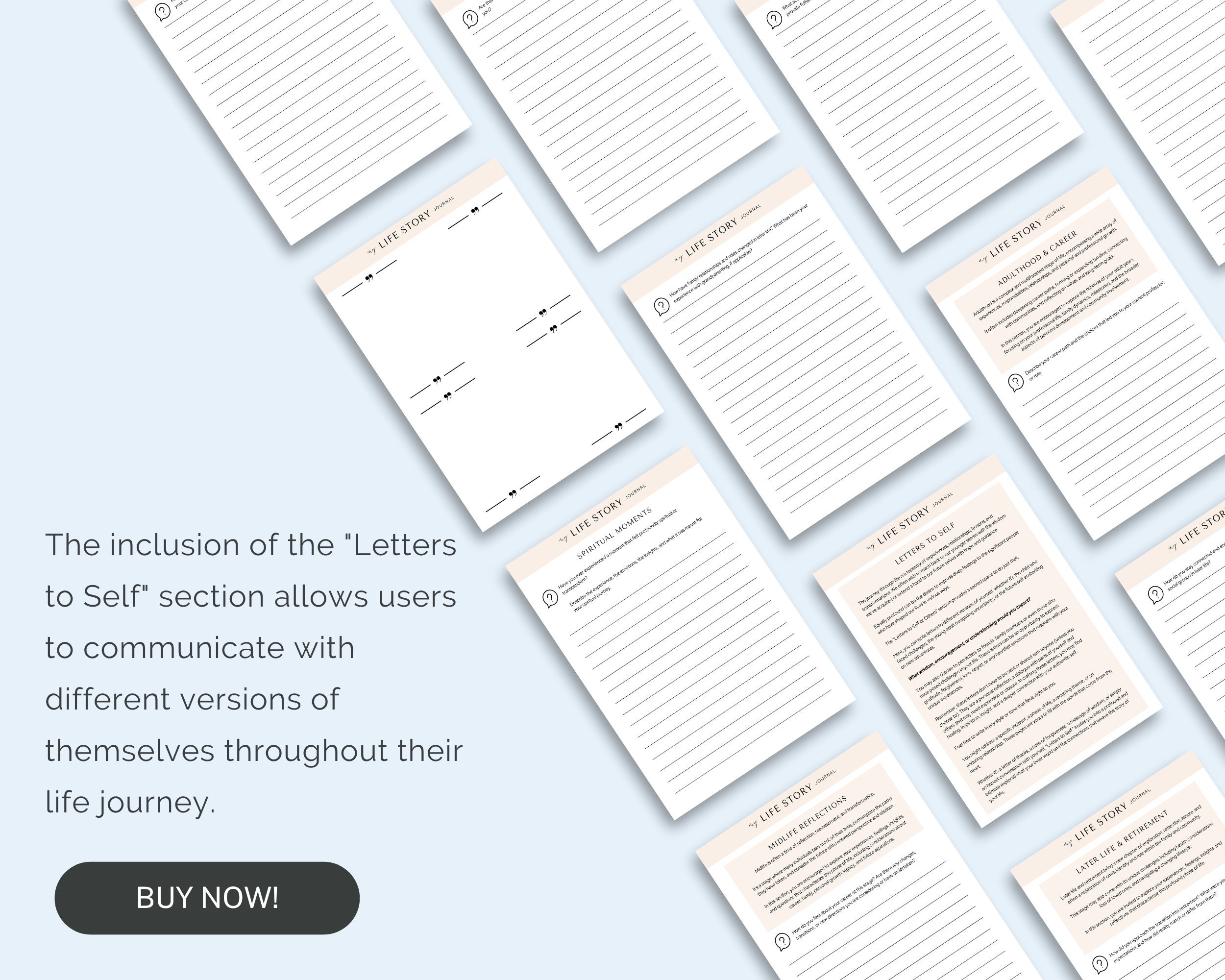 My Life Story Journal, Printable Memory Journal, Legacy-building Diary ...