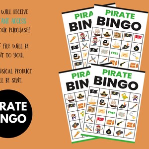 Pirate Bingo Cards, Printable Educational Treasure Hunt Party Game, Fun ...