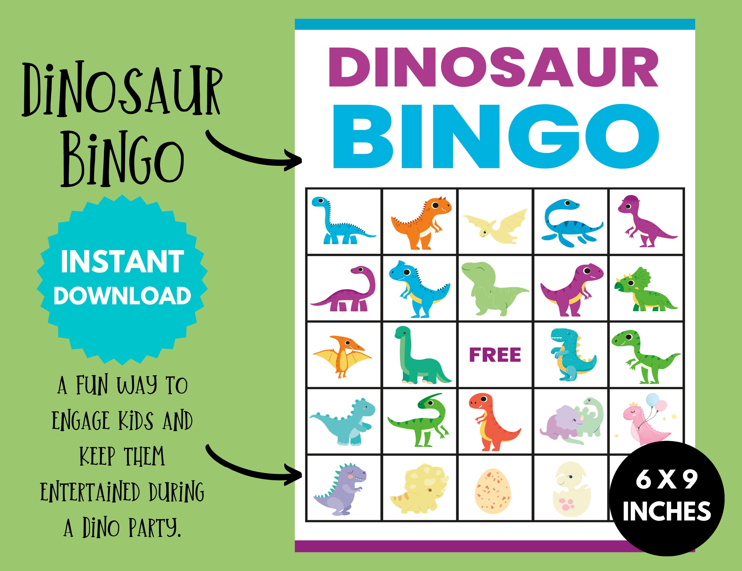 Dinosaur Bingo Cards, Printable Prehistoric Party Game, Fun Dino-themed ...