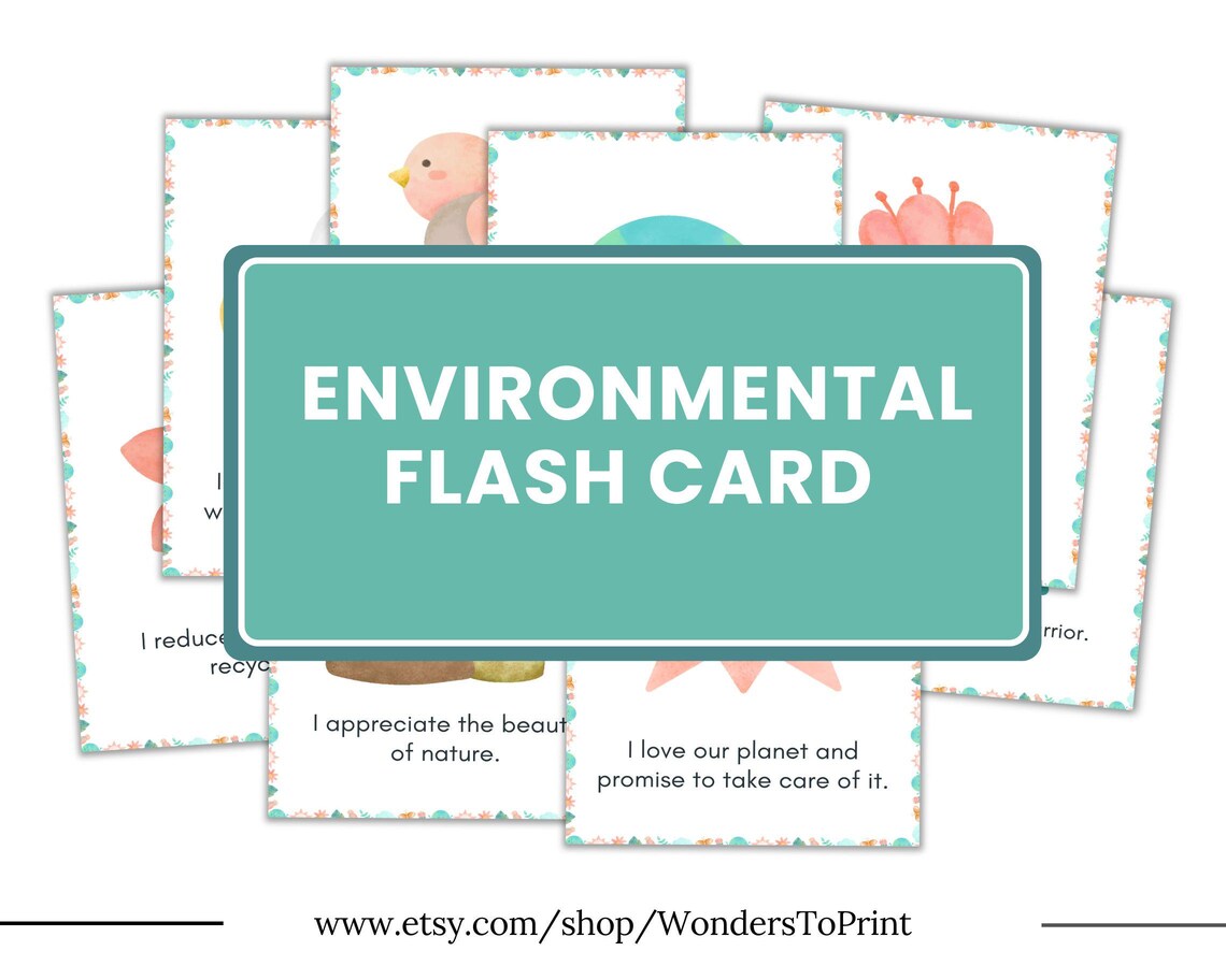 Environmental Awareness Flash Cards | Green Education Cards | Nature ...