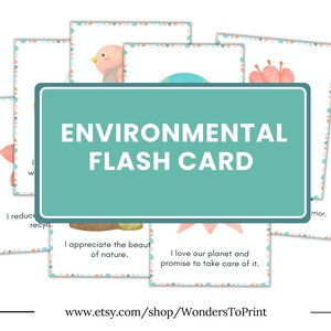 Environmental Awareness Flash Cards | Green Education Cards | Nature ...