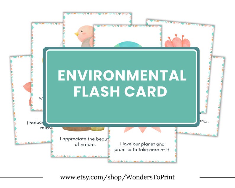 Environmental Awareness Flash Cards | Green Education Cards | Nature ...