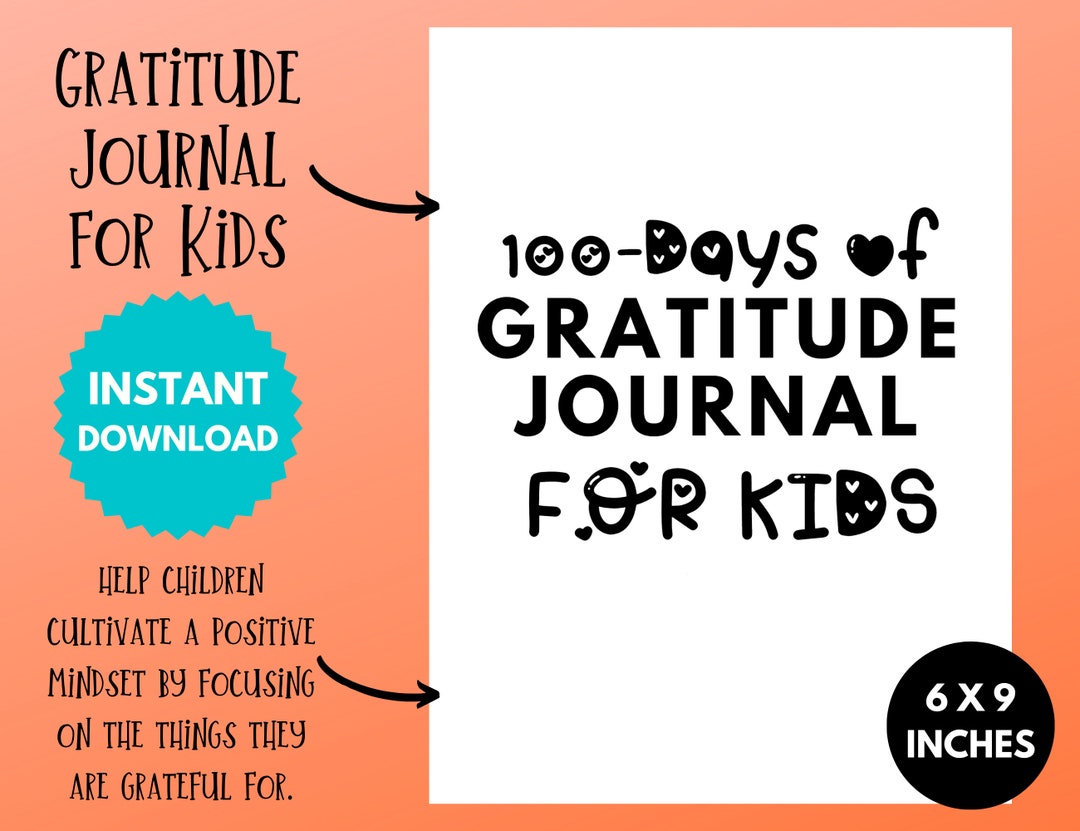 Printable 100 Days of Gratitude Journal for Kids, Cute Animal-themed ...