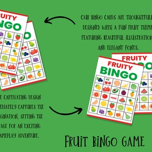 Fruit Bingo Cards, Printable Educational Garden Party Game, Fun Fruity ...