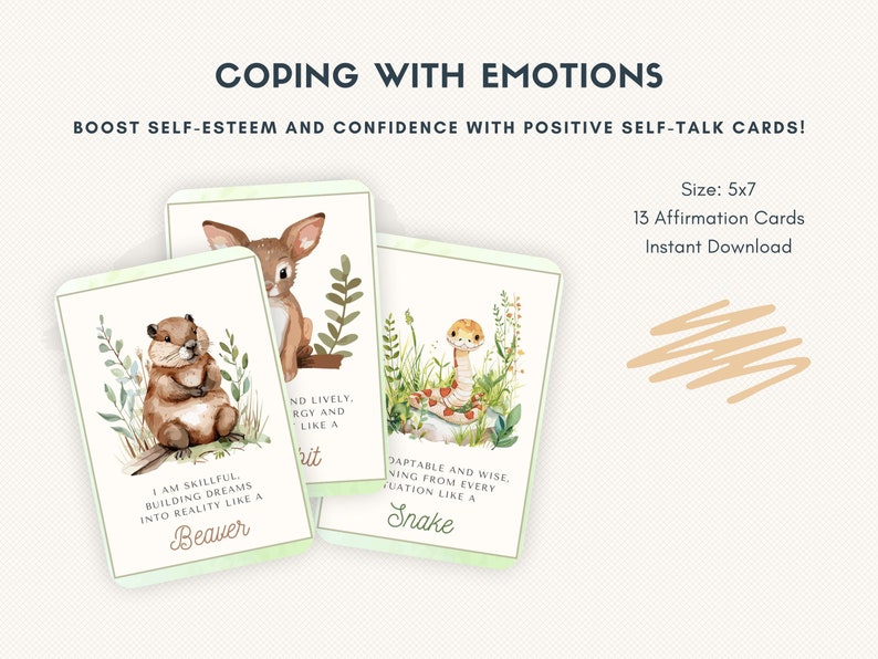 Woodland Animals Affirmation Cards Positive Affirmation Cards for Kids ...