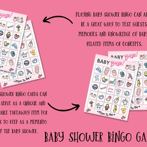 Baby Shower Bingo Printable, Baby Girl Bingo Printable, Baby Shower ...