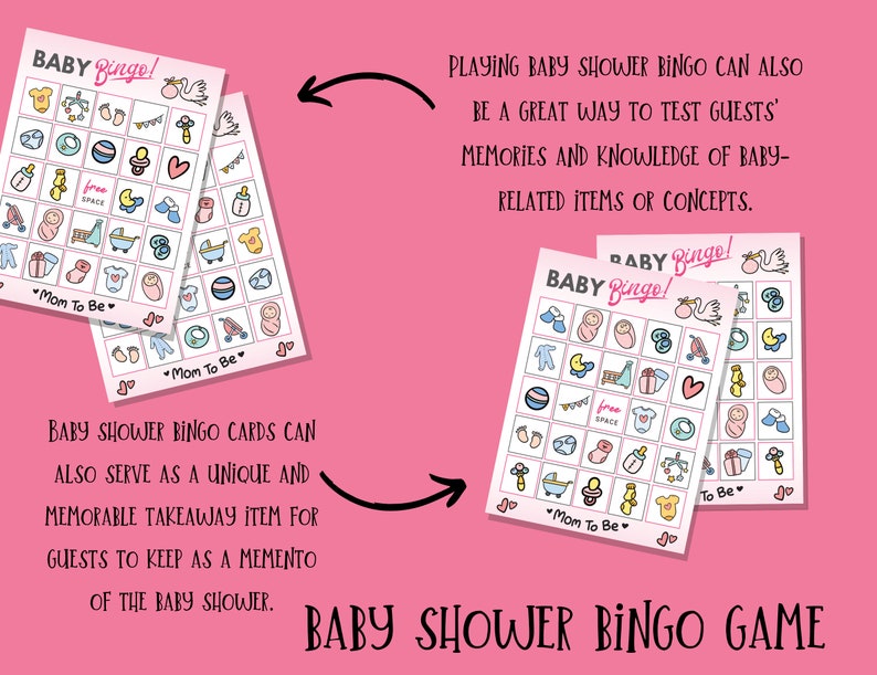 Baby Shower Bingo Printable, Baby Girl Bingo Printable, Baby Shower ...