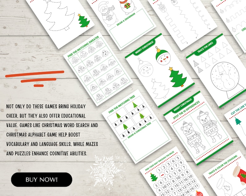 Christmas Activities for Kids, Printable Christmas Prints Set ...