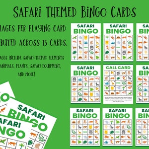 Safari Bingo Cards, Printable Educational Jungle Party Game, Fun ...