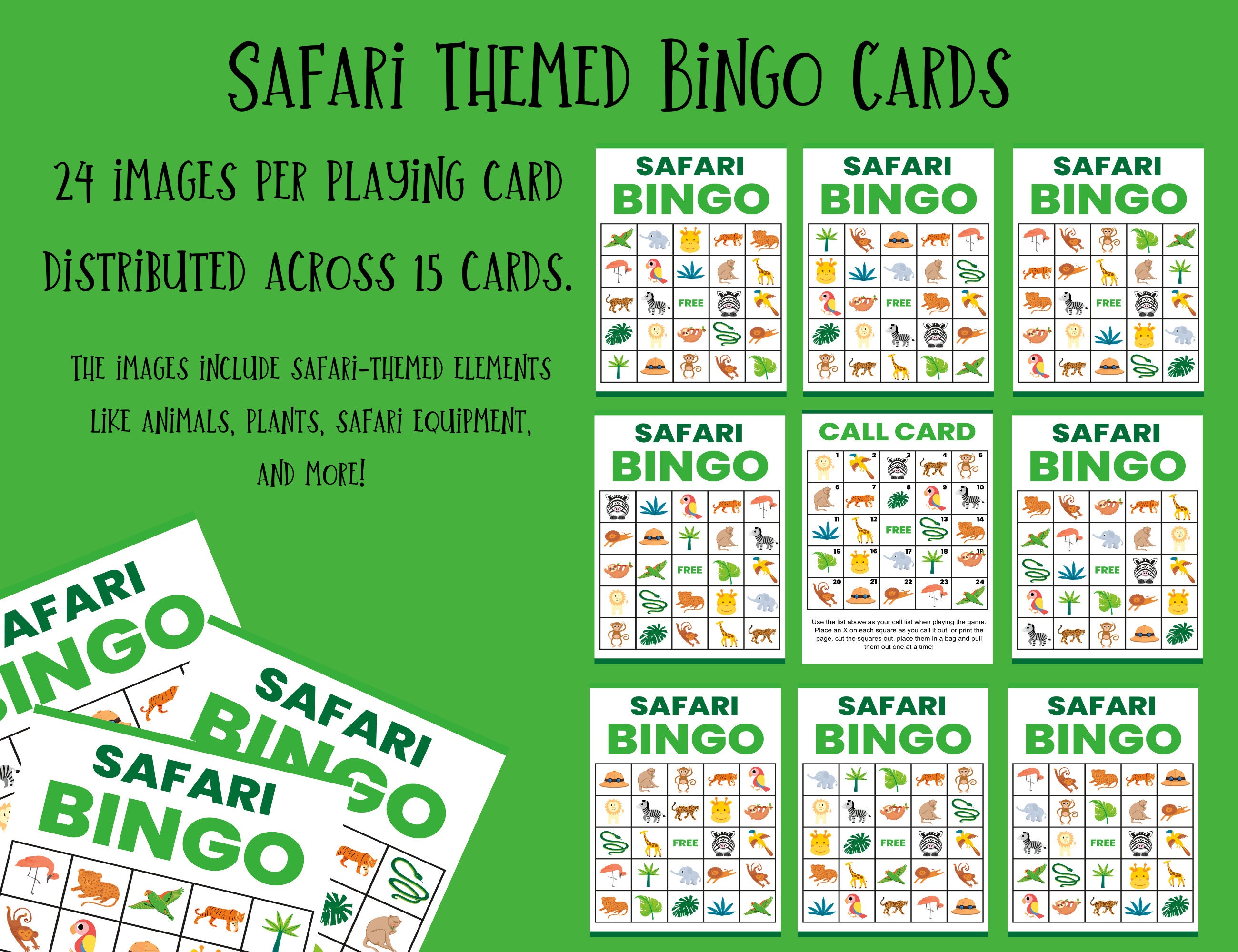 Safari Bingo Cards Printable Educational Jungle Party Game - Etsy Canada