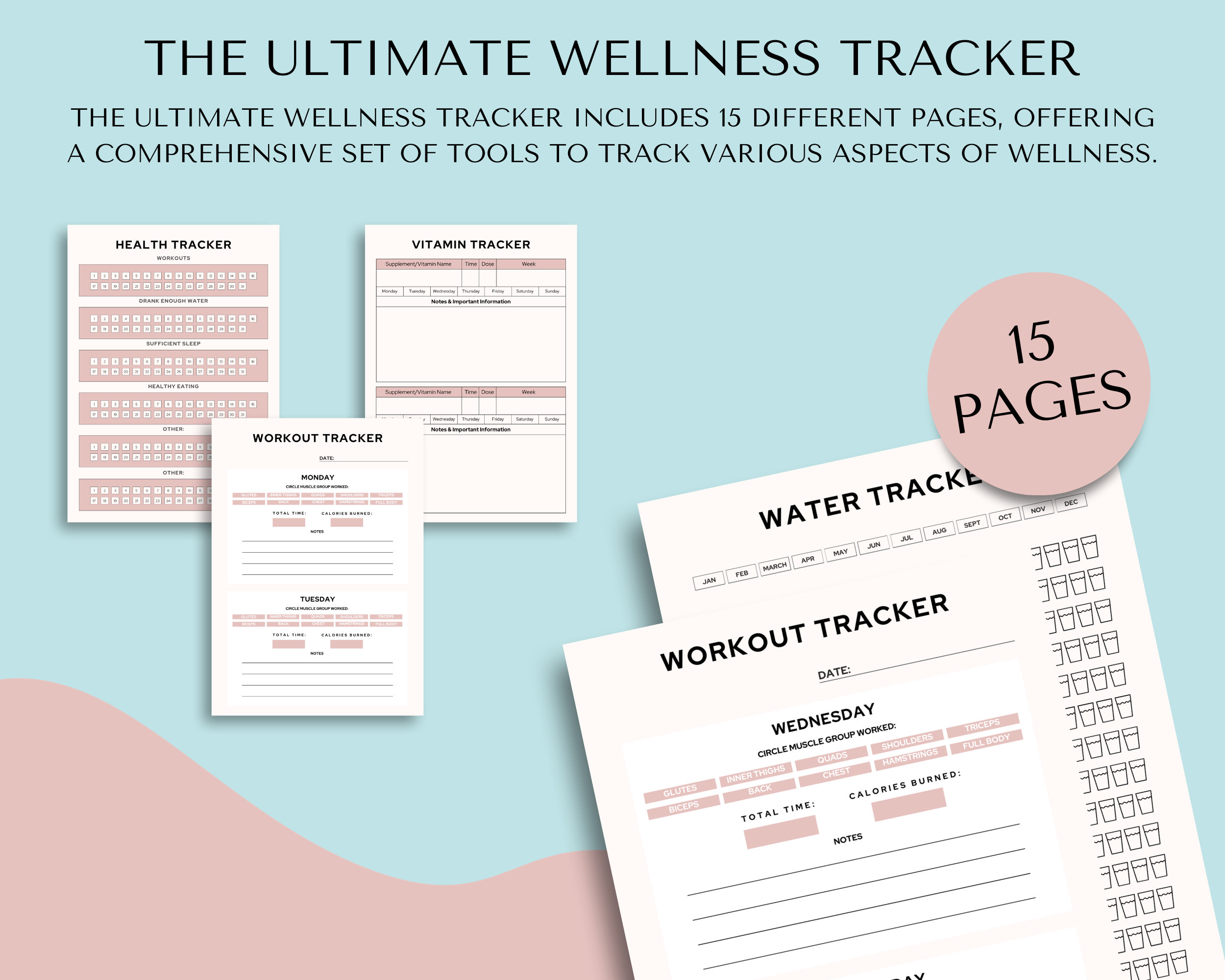 Wellness Planner, Printable Wellness Tracker, Editable Wellness Journal ...