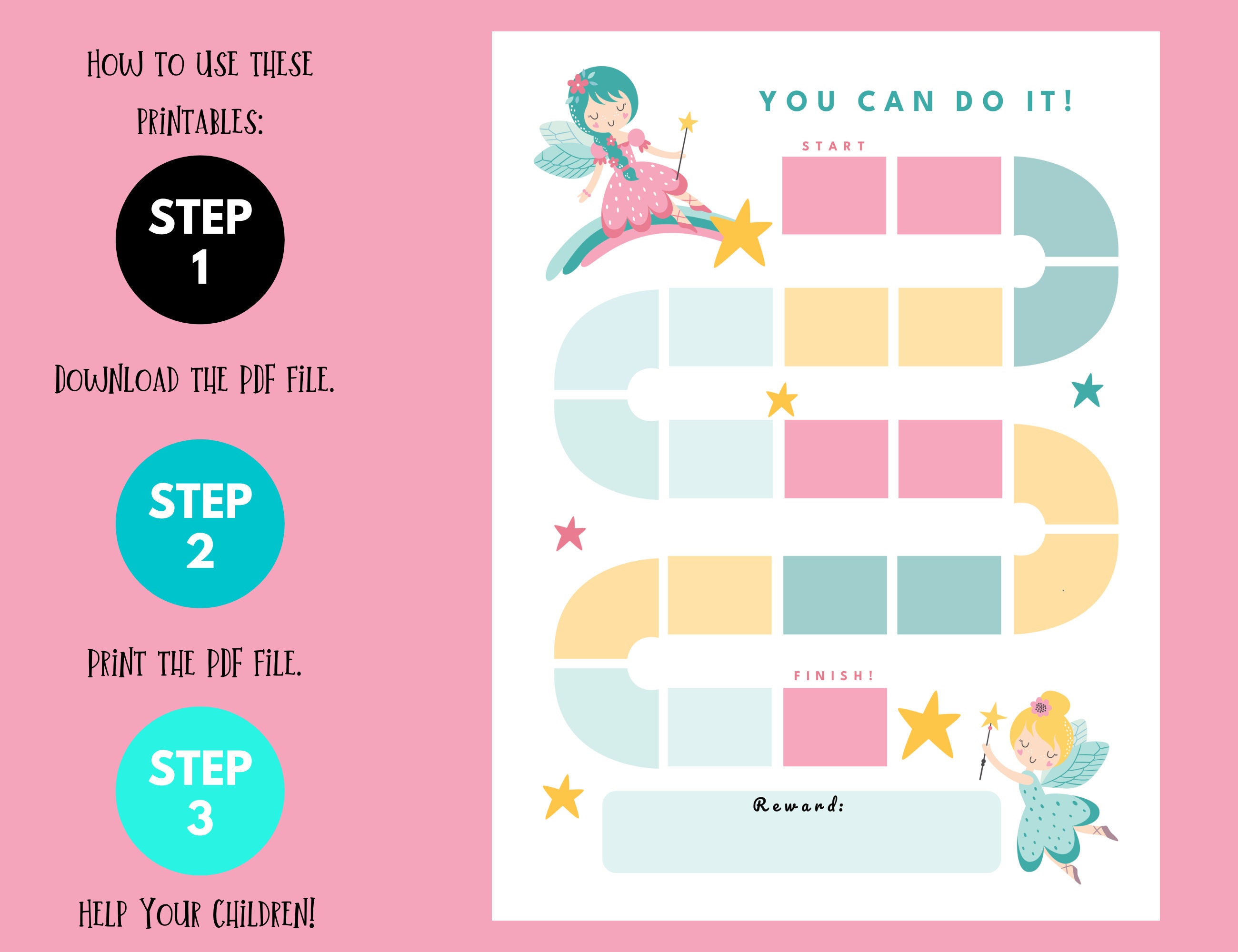 Fairy Reward Chart for Girls, Magical Behavior Chart, Daily Chore Chart ...