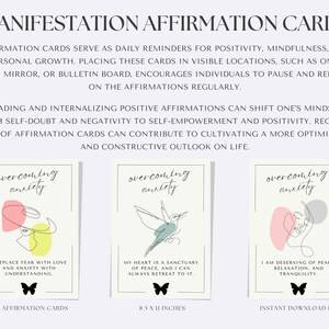 Overcoming Anxiety Affirmation Cards Printable Affirmation - Etsy