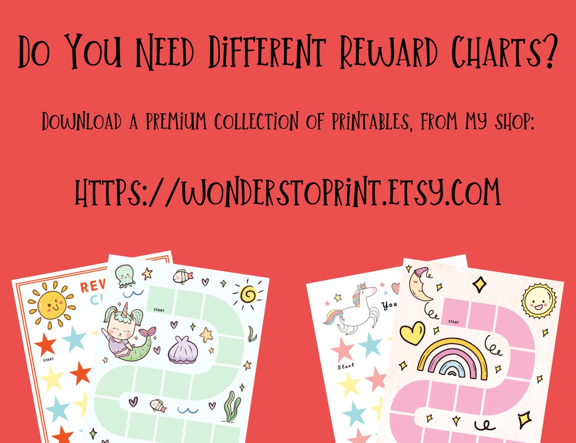 Unicorn Reward Chart for Kids, Behavior Chart Printable, Daily Chore ...
