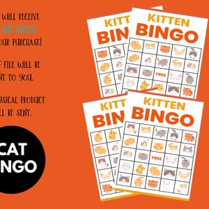 Kitten Bingo Cards, Purrfectly Fun Kitty Cat Activities Gift, Birthday ...