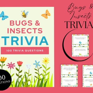 Bugs & Insects Trivia Cards Set, Trivia Game Printable, Trivia Night ...