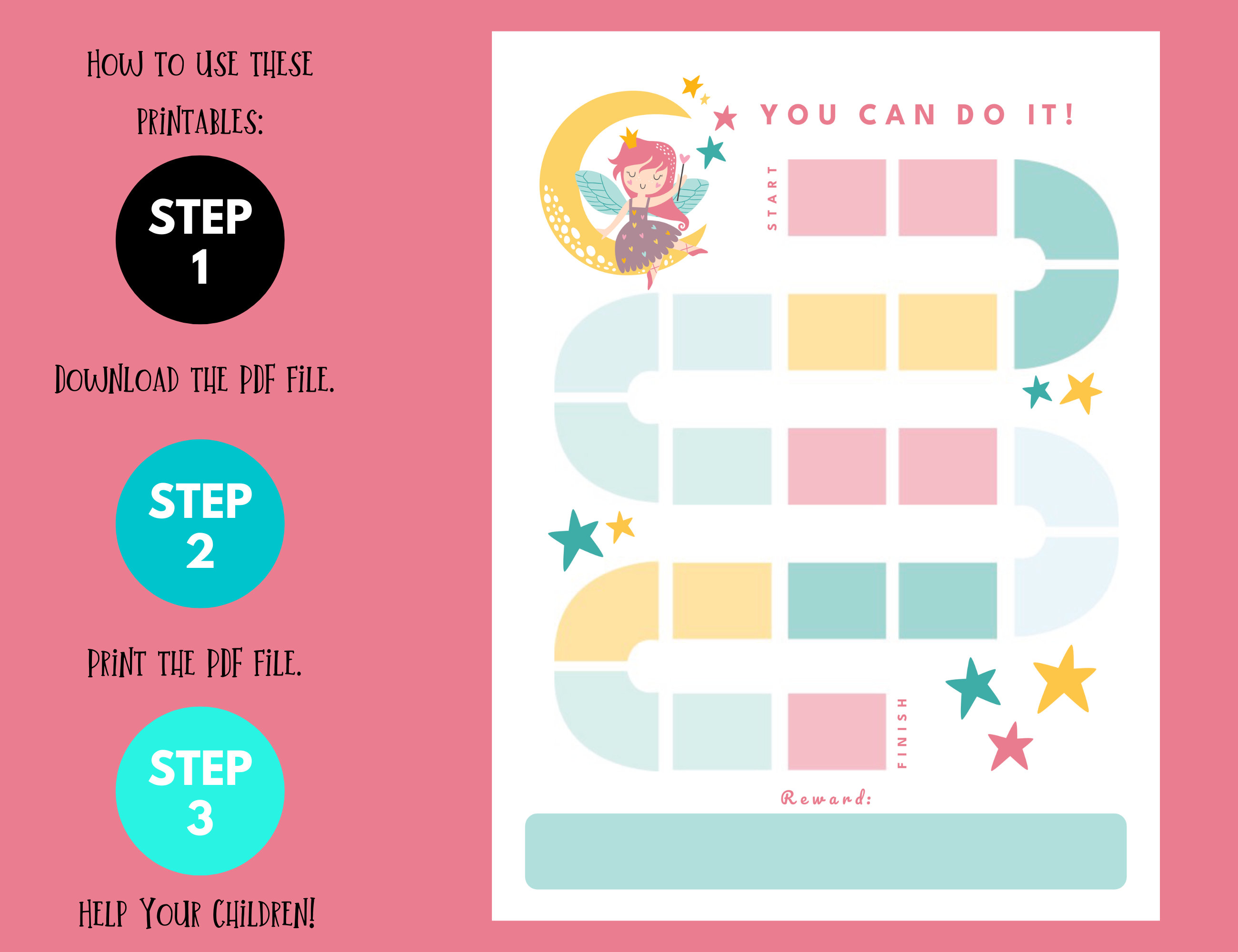 Fairy Reward Chart for Girls, Magical Behavior Chart, Daily Chore Chart ...