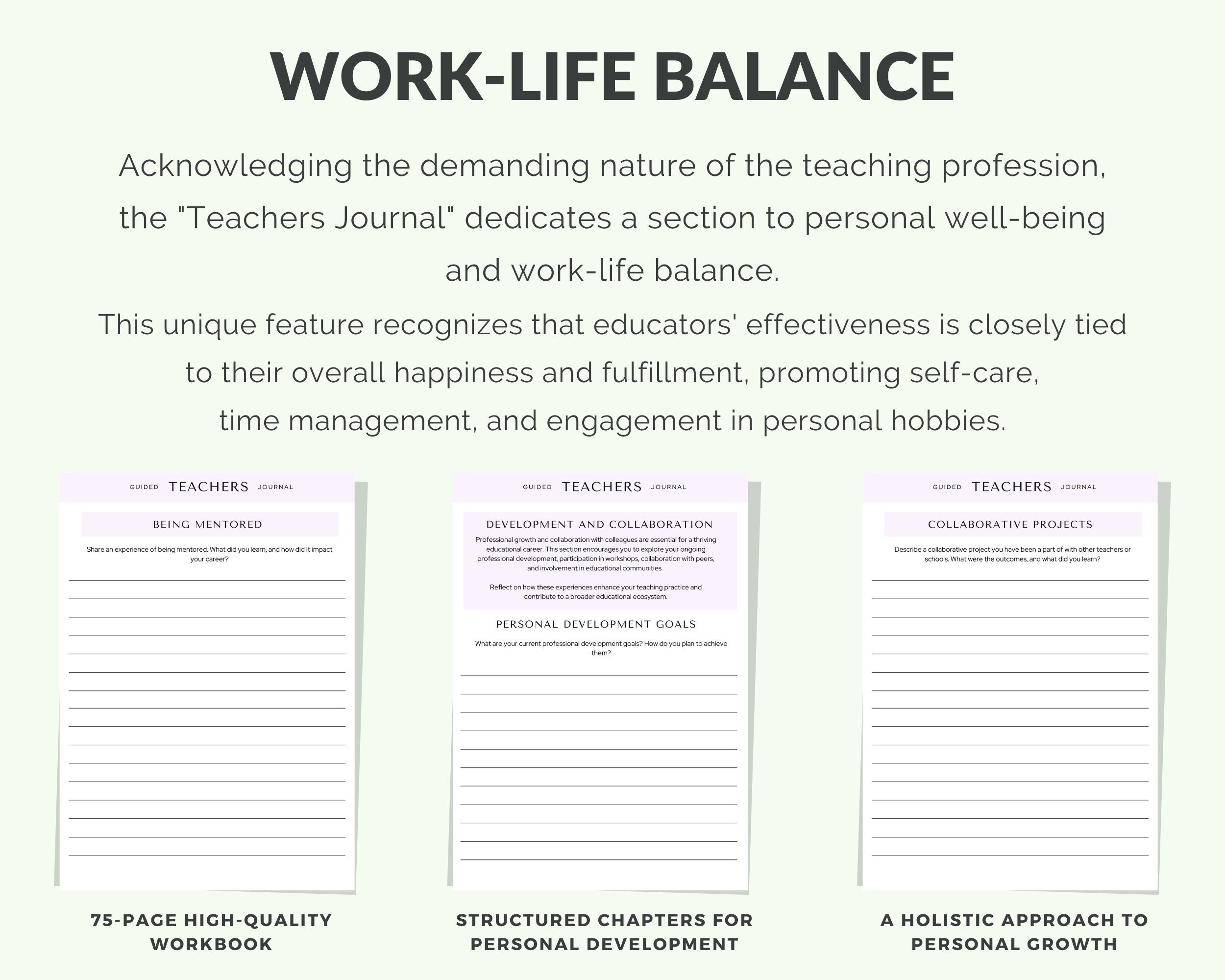 Guided Journal for Teachers, Printable Reflection Journal, Daily ...