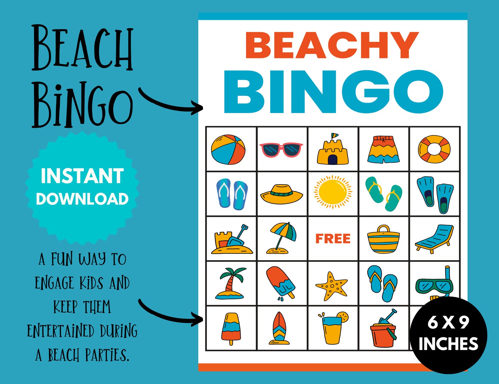 Beach Bingo Cards, Printable Beachy-themed Party Game, Fun Summer ...