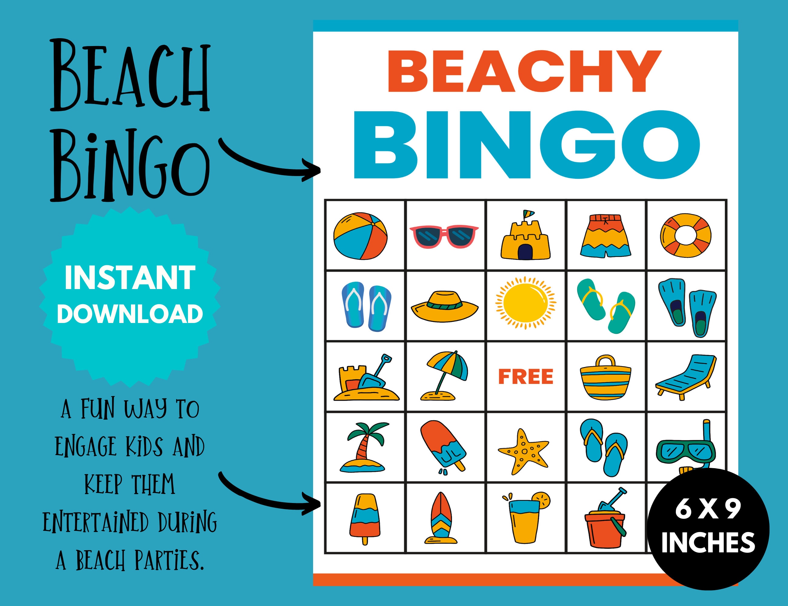Beach Bingo Cards, Printable Beachy-themed Party Game, Fun Summer ...