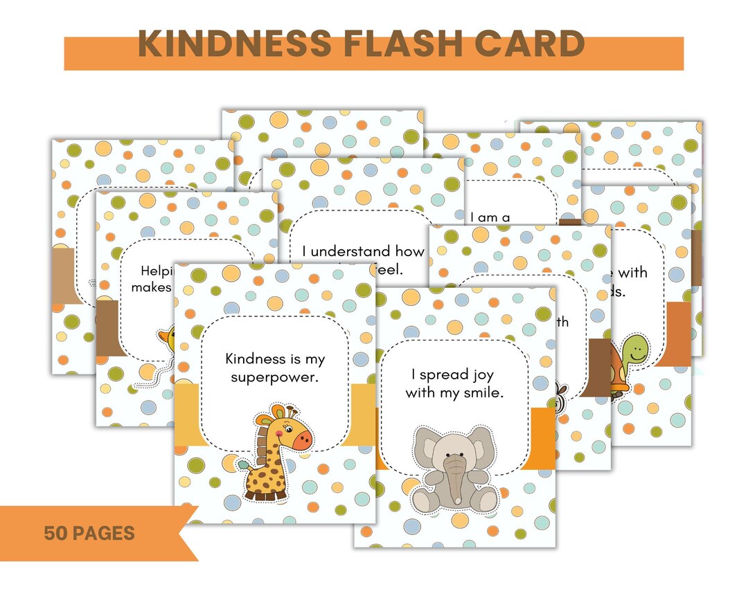 Kindness & Empathy Flash Cards | Social Emotional Learning | Character ...