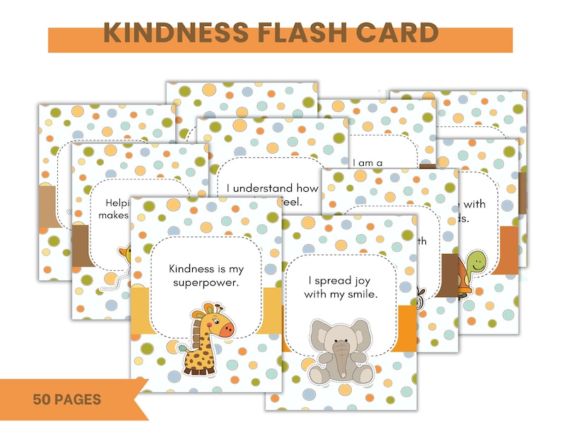 Kindness & Empathy Flash Cards | Social Emotional Learning | Character ...