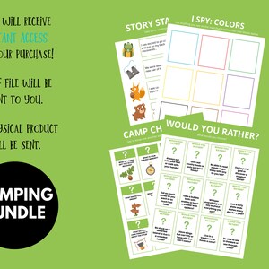 Camping Activities for Kids, Printable Activity Pack, Worksheet Bundle ...