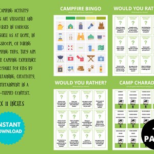 Camping Activities for Kids, Printable Activity Pack, Worksheet Bundle ...