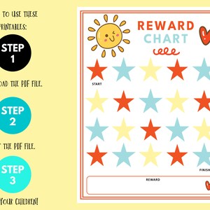 Sunshine Reward Chart for Kids, Printable Sun & Stars Behavior Chart ...