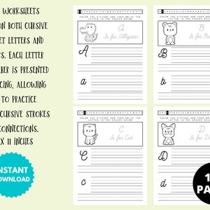 Cursive Handwriting Worksheets for Kids, Printable Cursive Writing ...