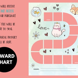Cute Animals Reward Chart for Kids, Printable Behavior Chart, Children ...