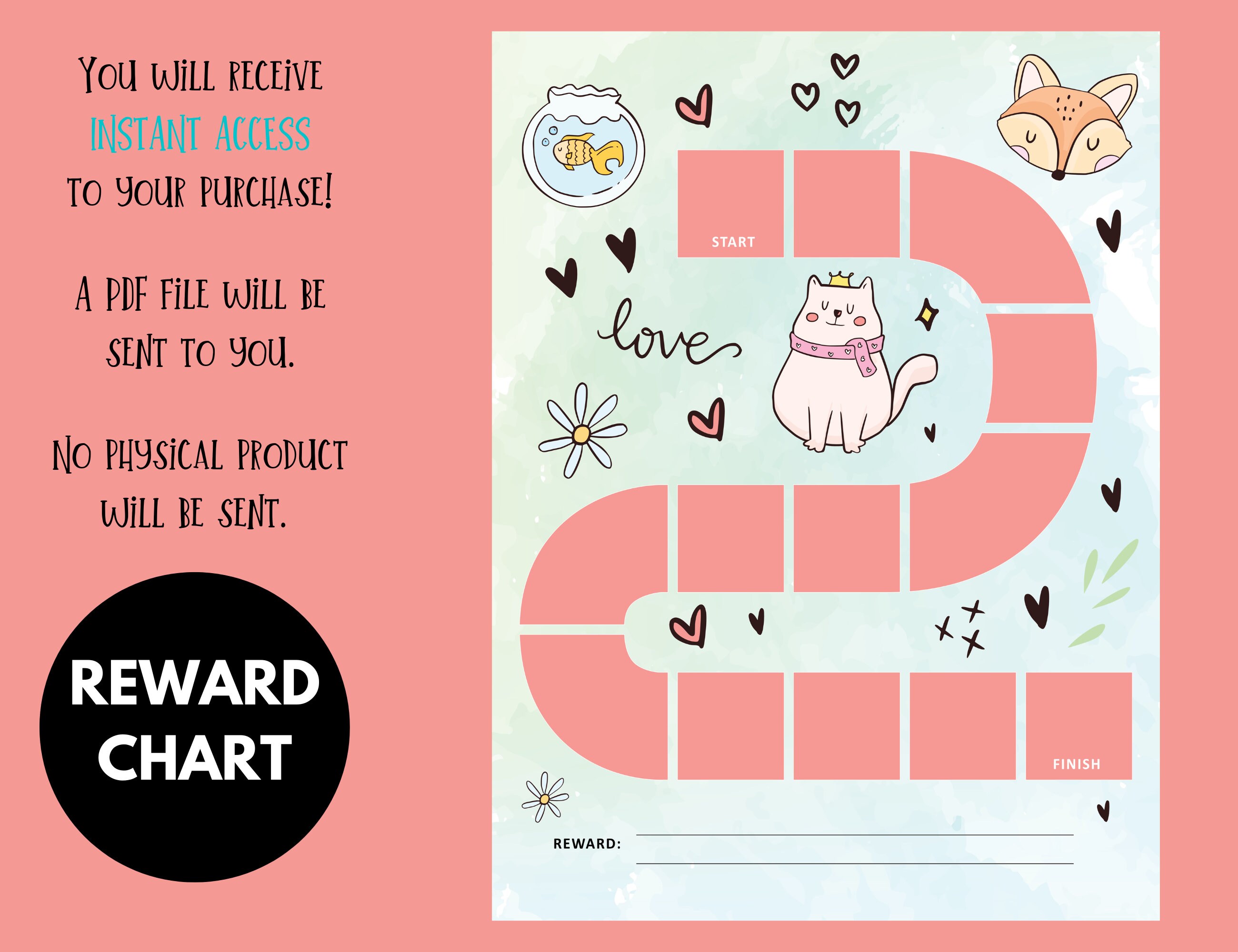 Cute Animals Reward Chart for Kids, Printable Behavior Chart, Children ...