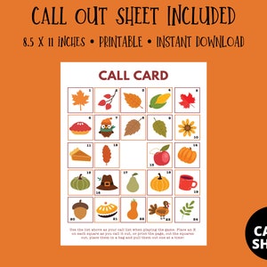 Printable Thanksgiving Bingo Cards, Festive Holiday Party Game, Fall ...