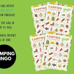Camping Bingo Cards, Printable Outdoor Kids Adventure & Bonding Game ...