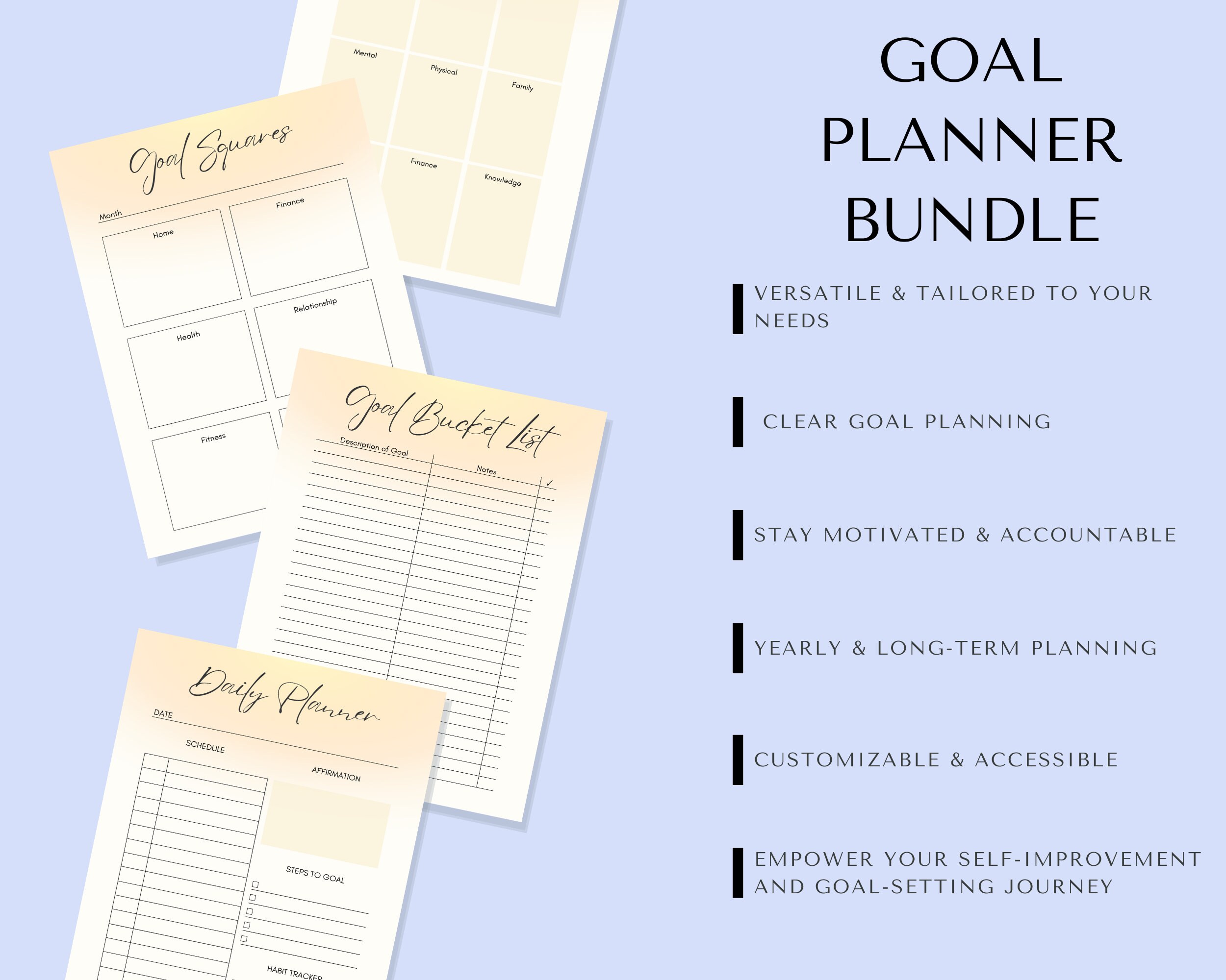 Goal Planner BUNDLE 2023 Goal Tracker Journal Printable - Etsy